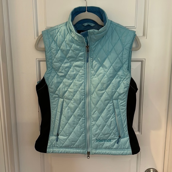 Marmot | Jackets & Coats | Marmot Quilted Light Blue With Black Trim ...
